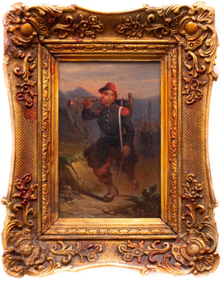 Charles Bouchez - A Soldier Blowing the Trumpet by French Artist ...