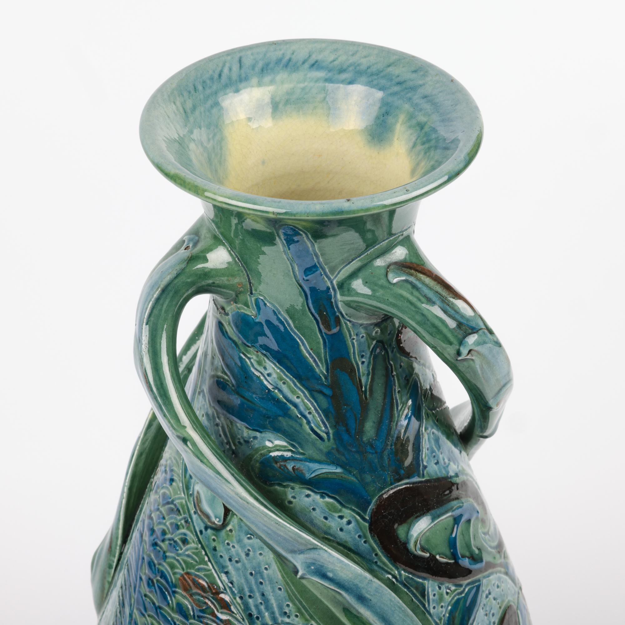 Charles Brannam Three Handled Sgraffito Fish Vase James Dewdney 1905 ...