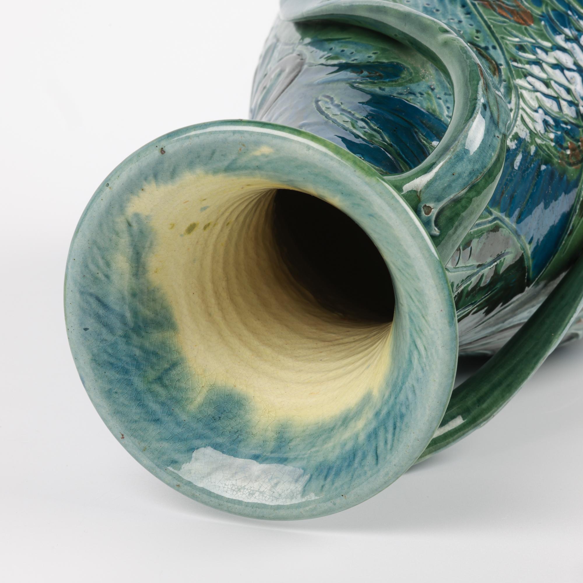 Charles Brannam Three Handled Sgraffito Fish Vase James Dewdney 1905 ...