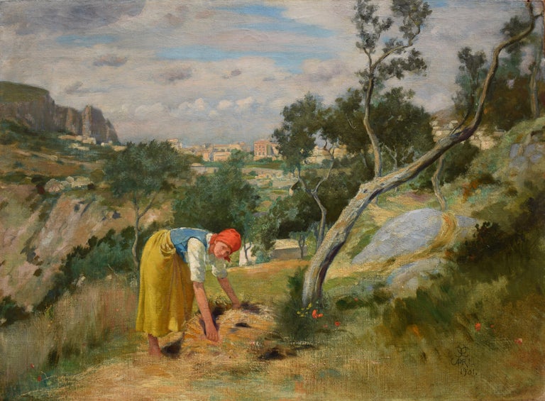 Charles Caryl Coleman - Peasant woman at work in the fields of Capri ...