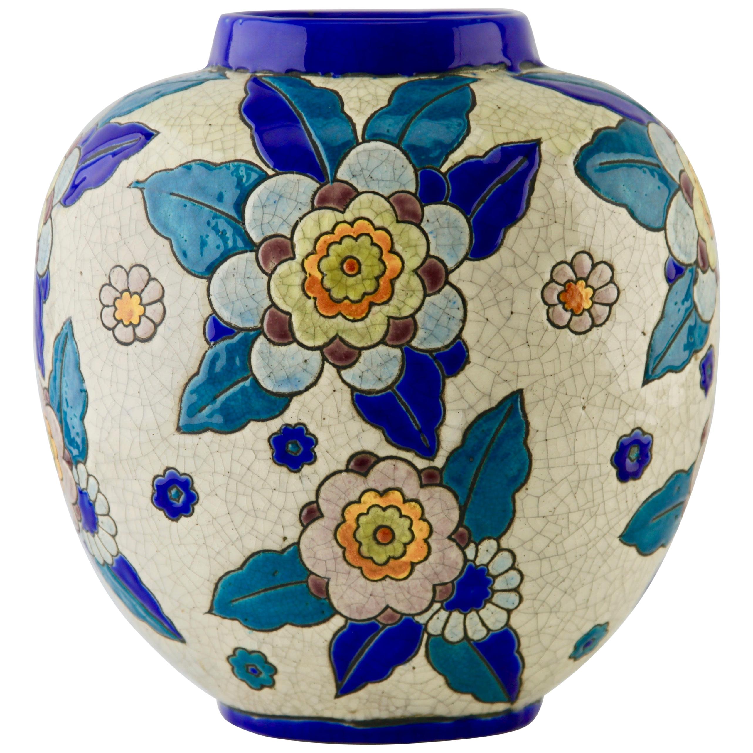 Pair of Art Deco Vases by Boch Freres Keramis, Belgium 1929 at 1stDibs