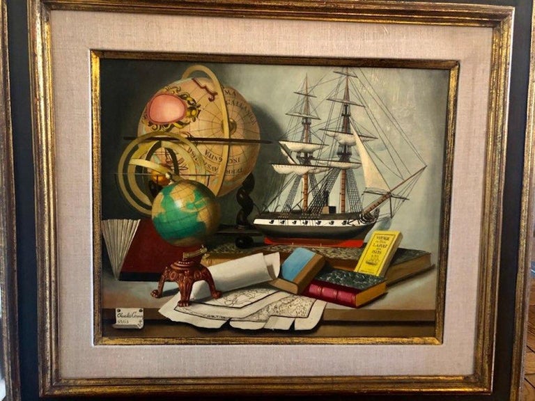 Charles Cerny - Untitled, Marine/Map Still-Life, Oil on Canvas For Sale ...