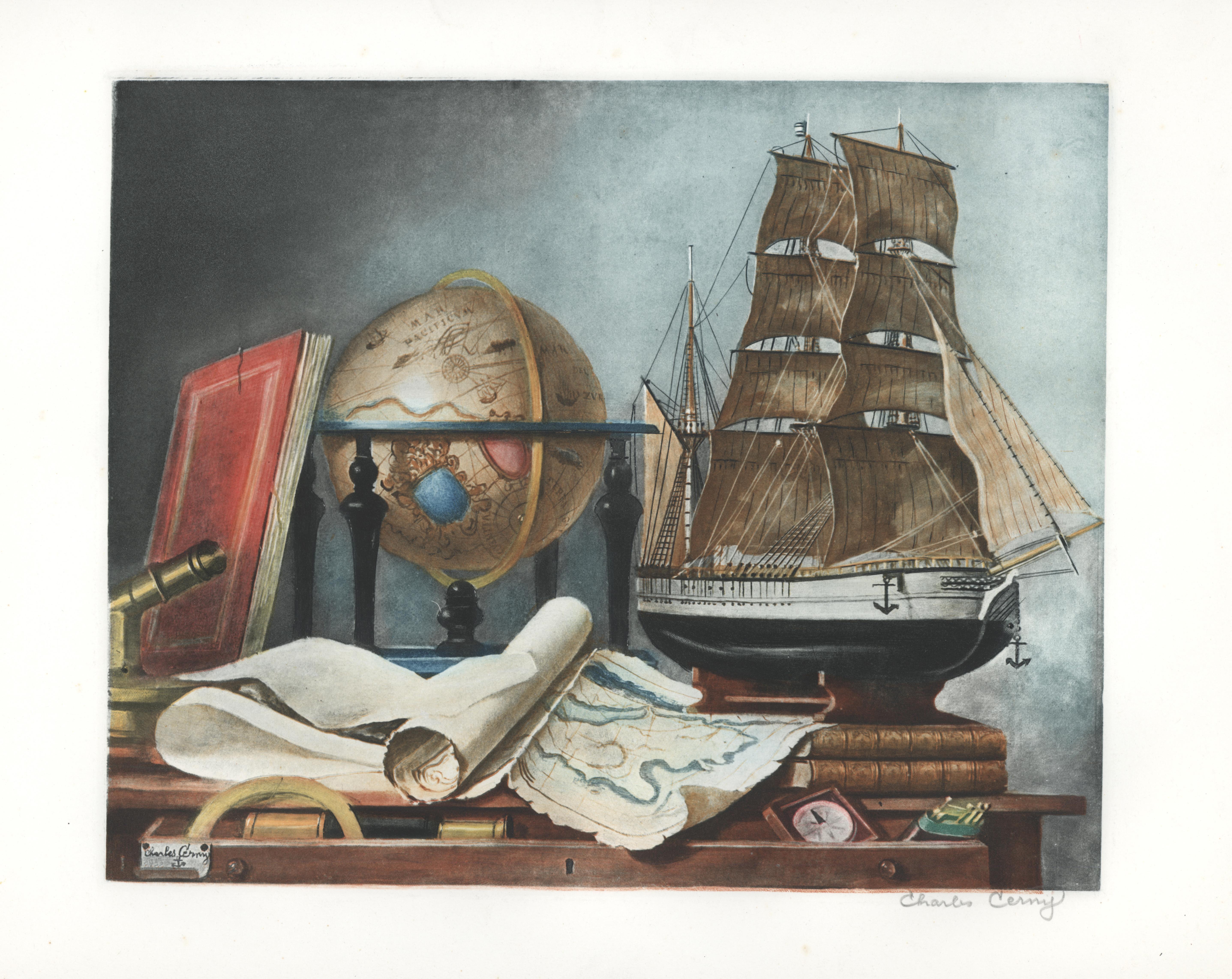 Charles Cerny - Maritime Still Life with Sexton at 1stDibs