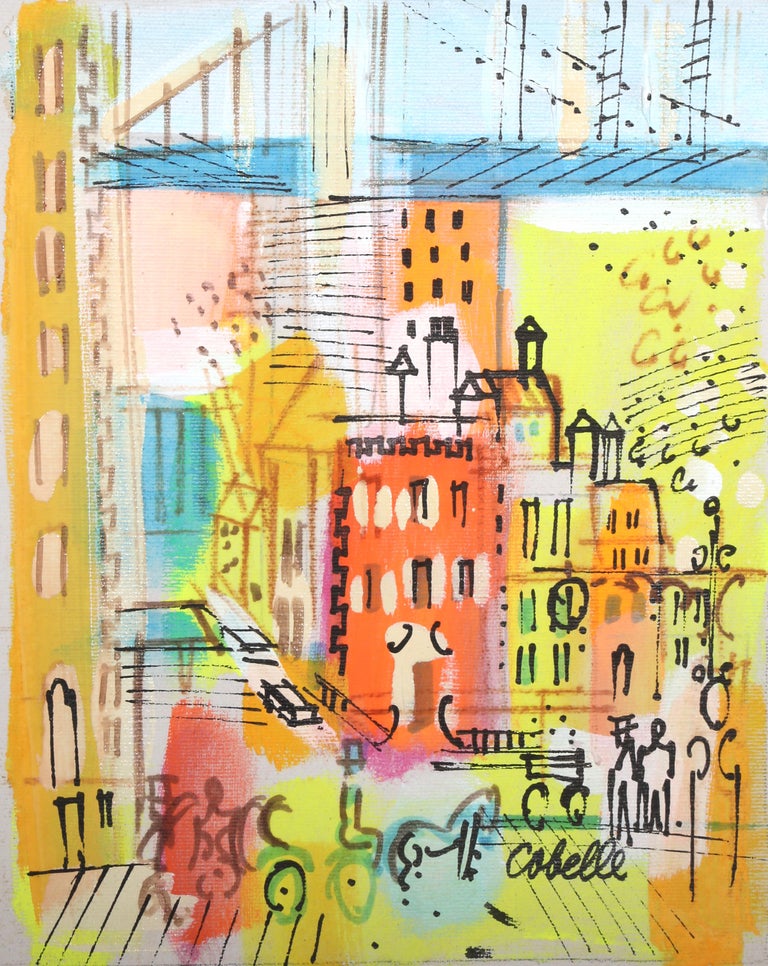 Charles Cobelle - City Street Under Bridge, Painting by Charles Cobelle ...