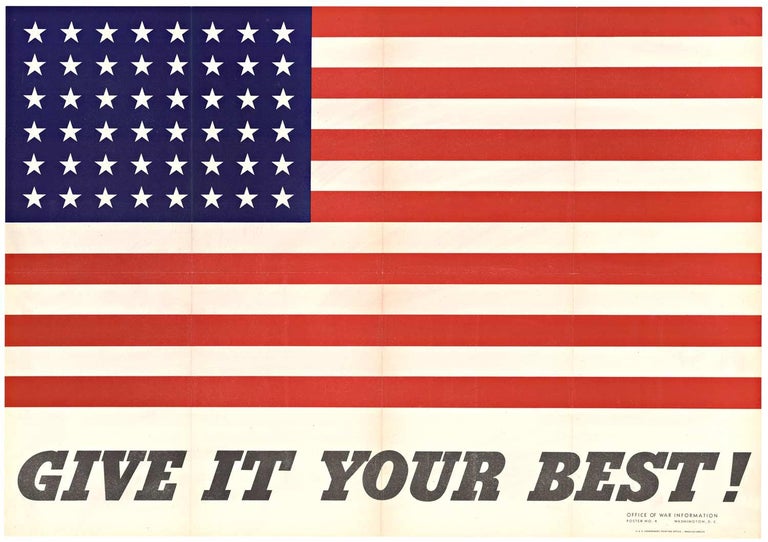 Charles Coiner - Original "Give It Your Best" American Flag - 48 stars ...