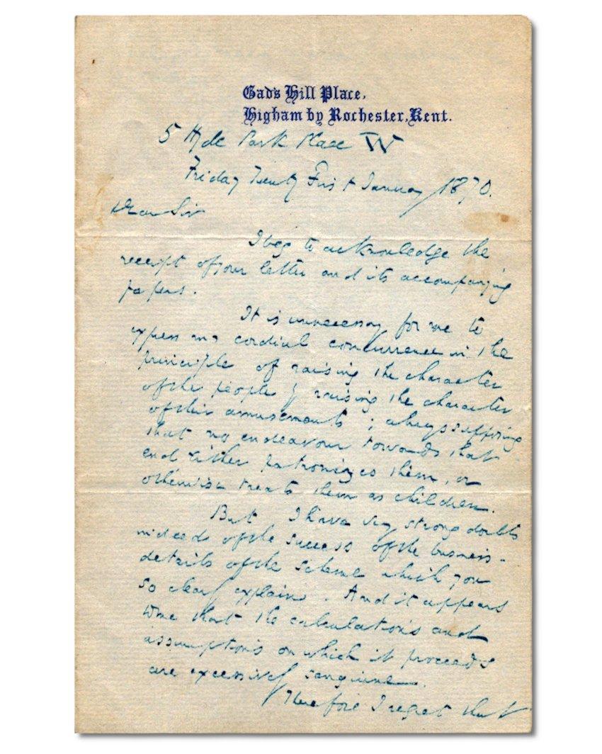 Charles Dickens Handwritten Signed Letter at 1stDibs