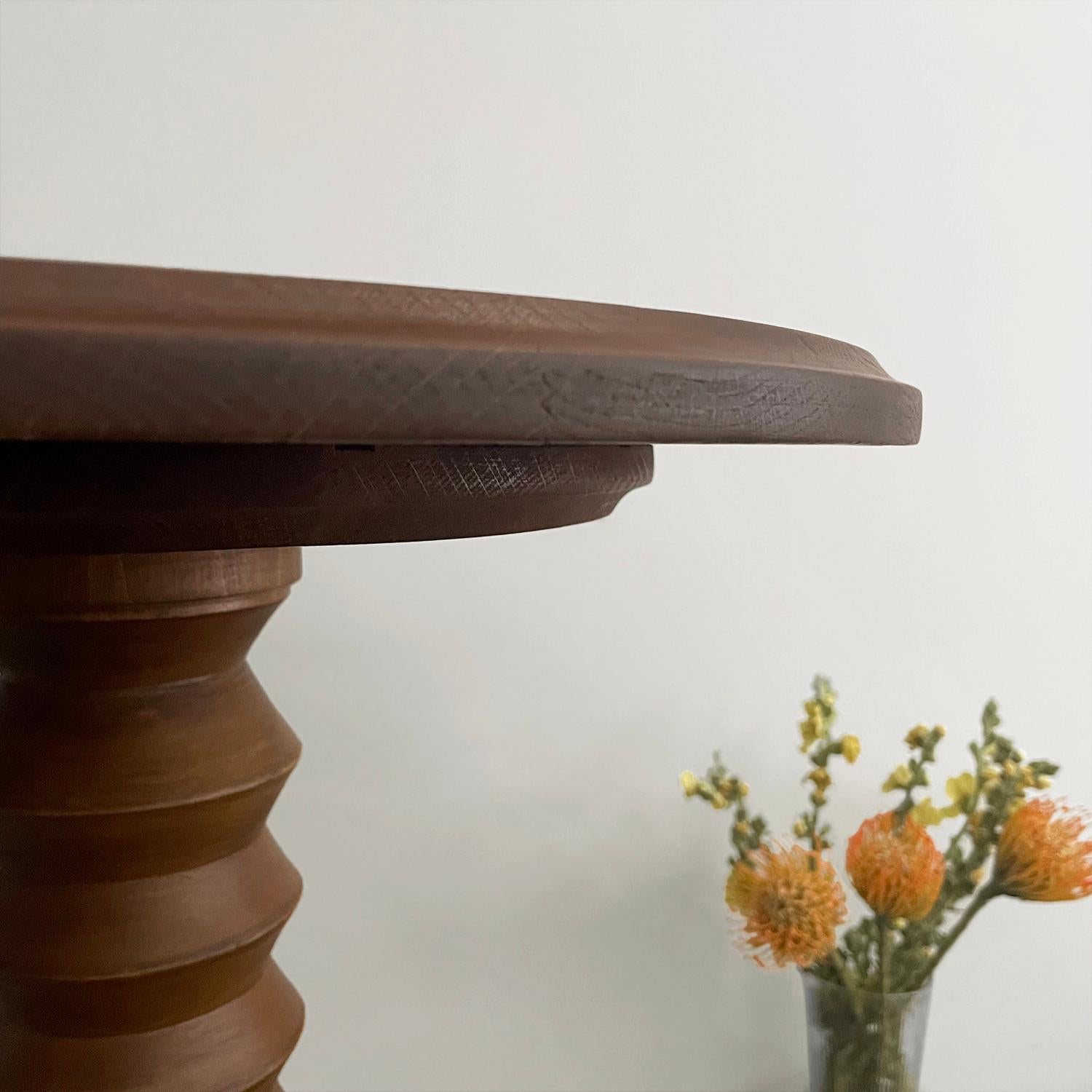 Charles Dudouyt French Oak Corkscrew Side Table For Sale at 1stDibs