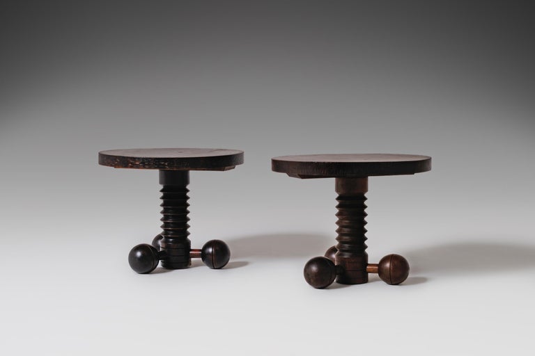 Charles Dudouyt Side Tables, France, 1940s at 1stDibs