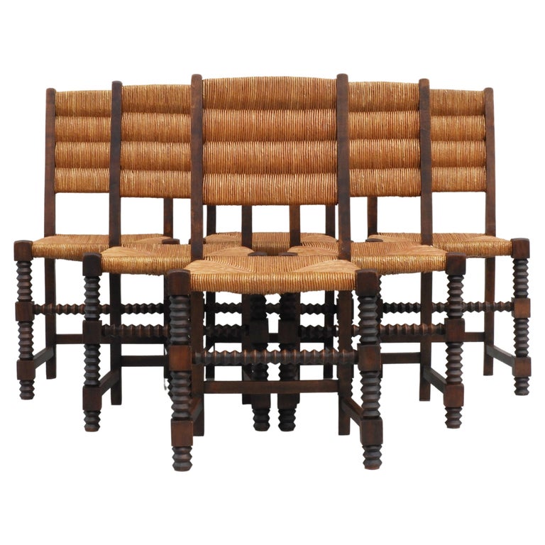 Charles Dudouyt Style Dining Chairs, C1950 at 1stDibs