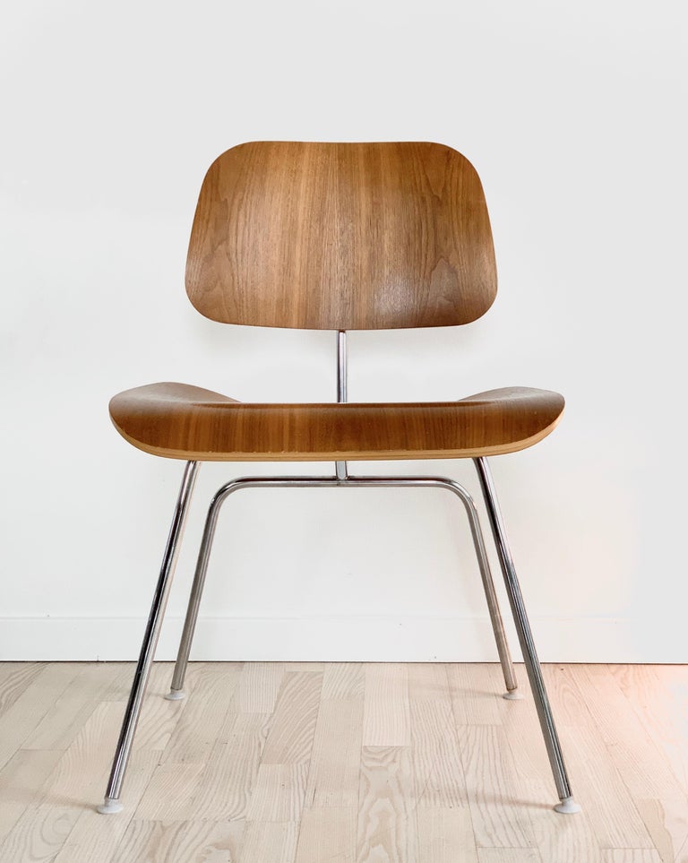 Charles Eames DCM Wallnut Chair by Herman Miller For Sale at 1stDibs