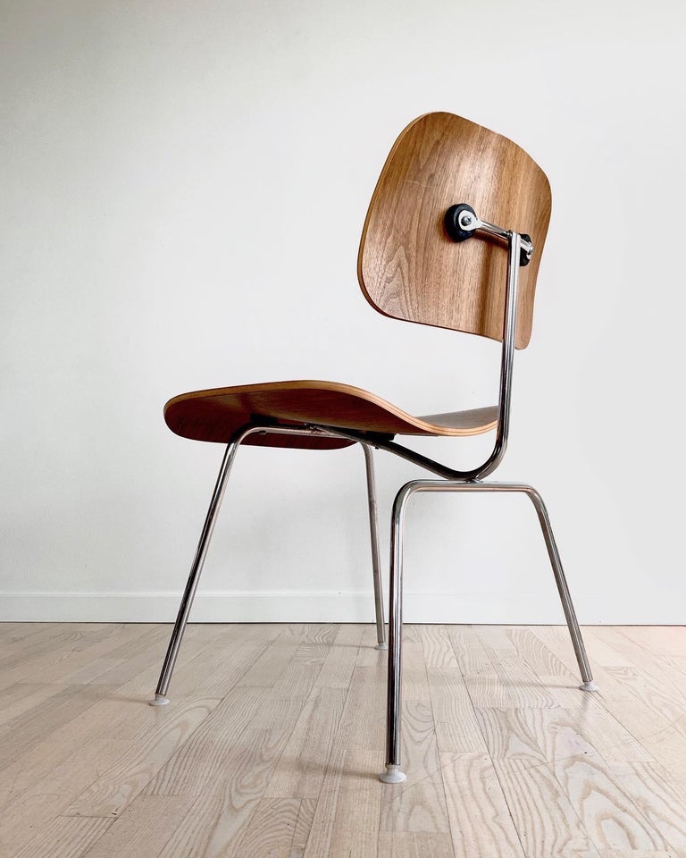 Charles Eames DCM Wallnut Chair by Herman Miller For Sale at 1stDibs