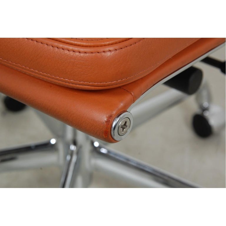 Charles Eames Ea-219 Office Chair Fully Upholstered in Cognac Leather ...