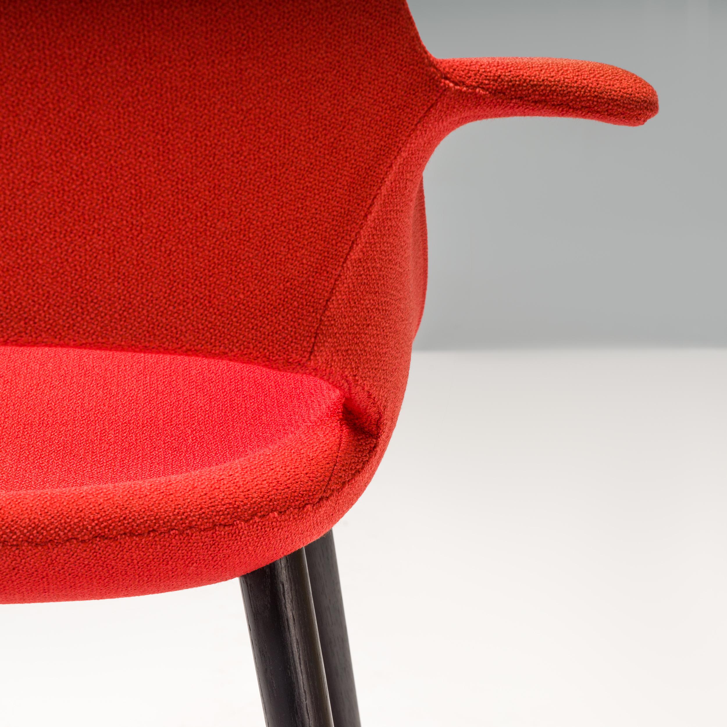 Charles Eames and Eero Saarinen for Vitra Red Organic Dining Chairs ...