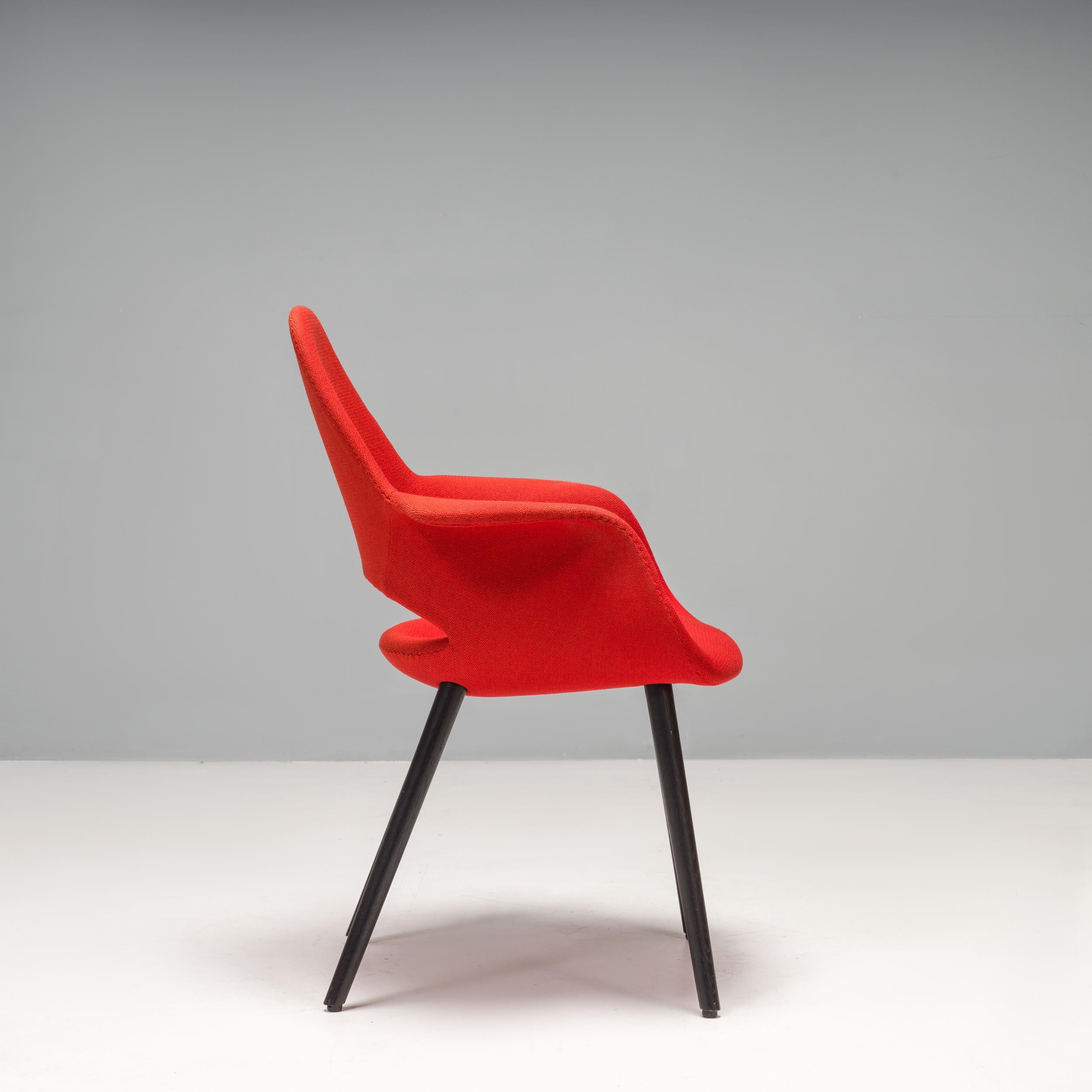 Charles Eames and Eero Saarinen for Vitra Red Organic Dining Chairs ...