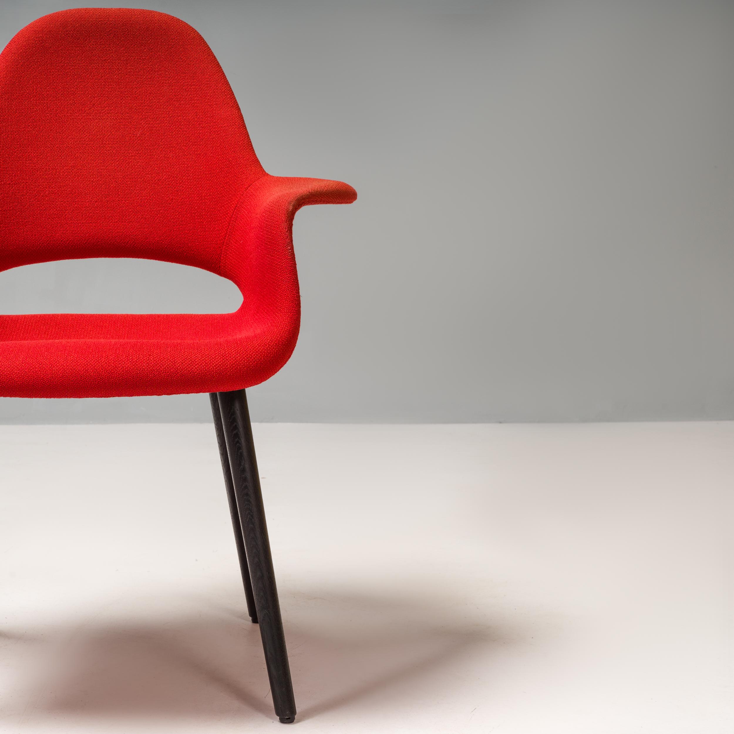 Charles Eames and Eero Saarinen for Vitra Red Organic Dining Chairs ...