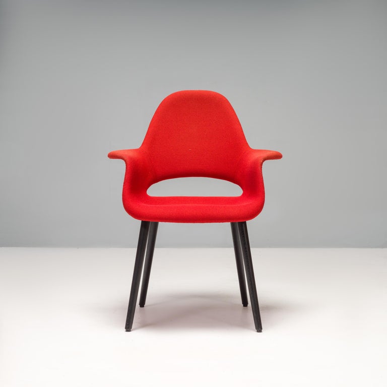 Charles Eames and Eero Saarinen for Vitra Red Organic Dining Chairs ...