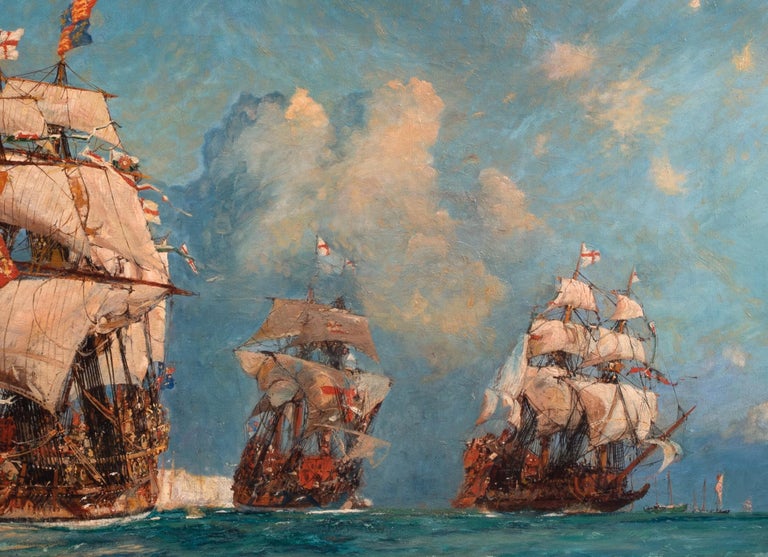Charles Edward Dixon 1 - The Queen's Ships off Dover Circa 1588, 19th ...