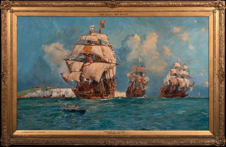 Charles Edward Dixon 1 - The Queen's Ships off Dover Circa 1588, 19th ...