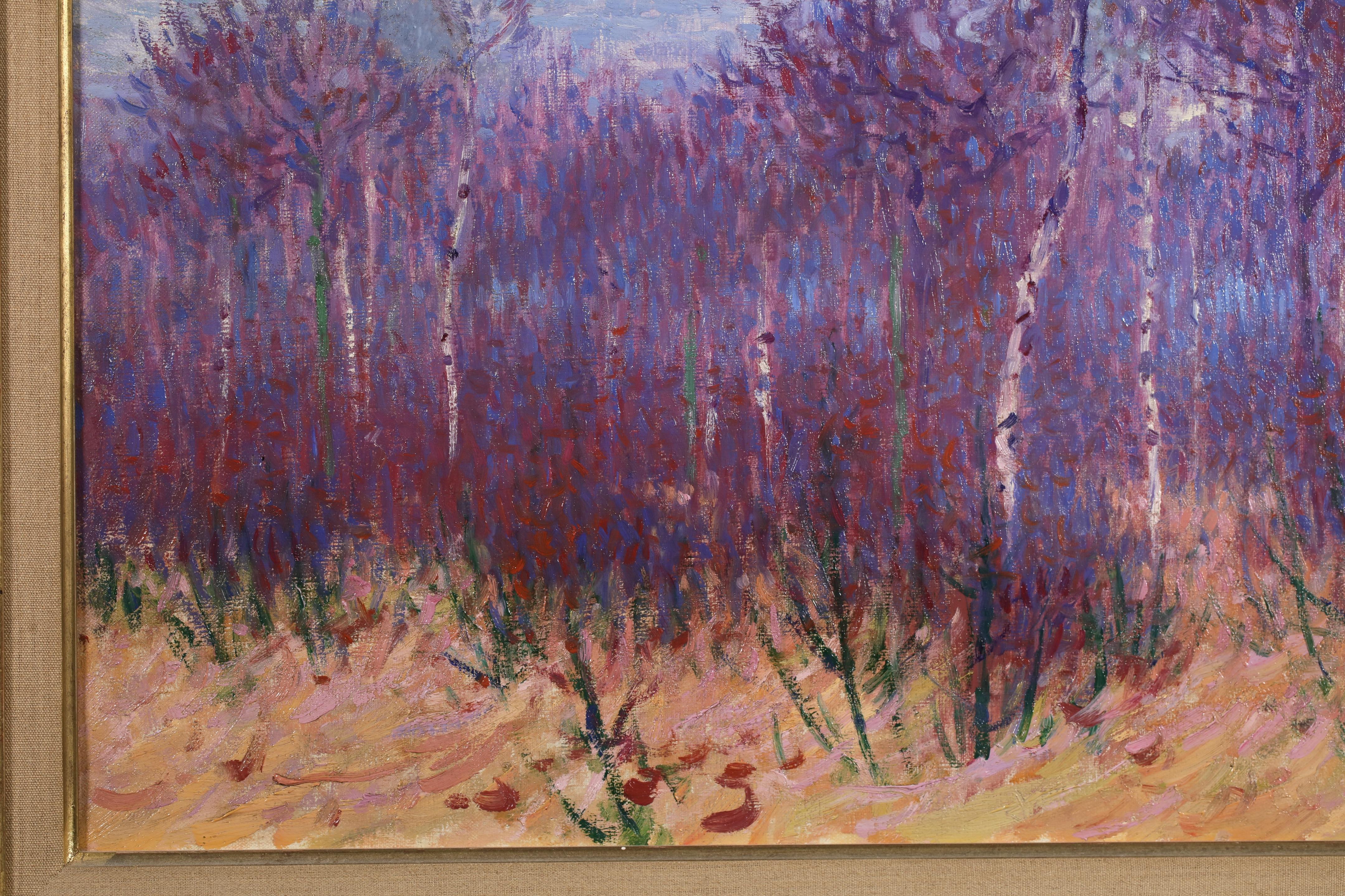 Charles Frechon - Sous bois en hiver - Impressionist Landscape Oil ...