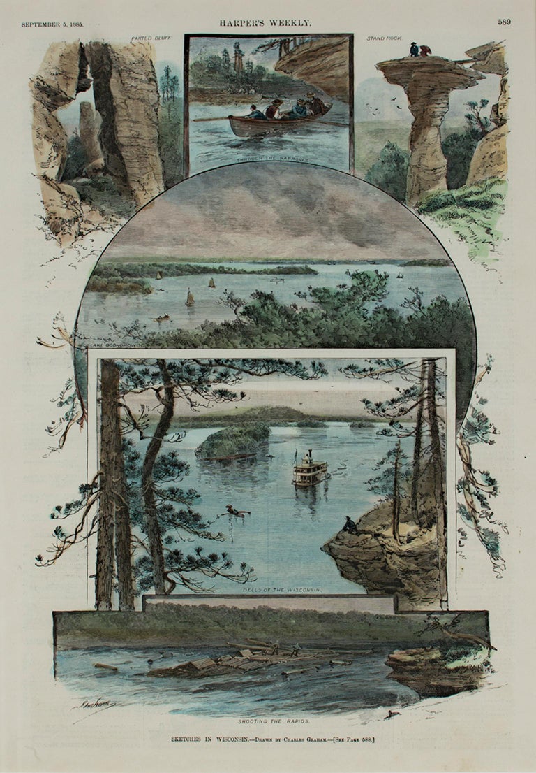 Charles Graham - "Sketches in Wisconsin, " Hand-colored Wood Engraving ...