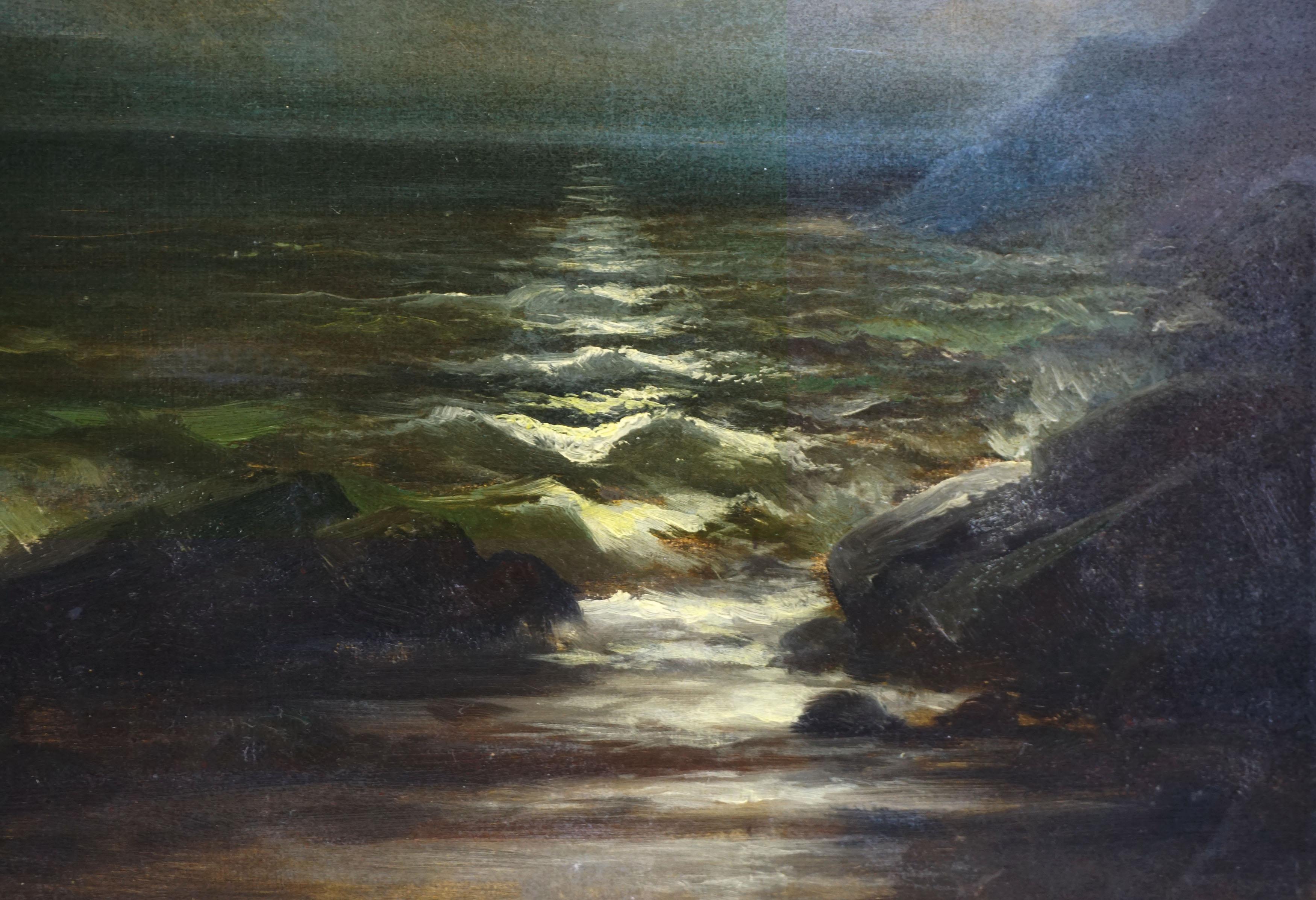 Charles Harmon - Early 20th Century Nocturnal Landscape - Full Moon ...
