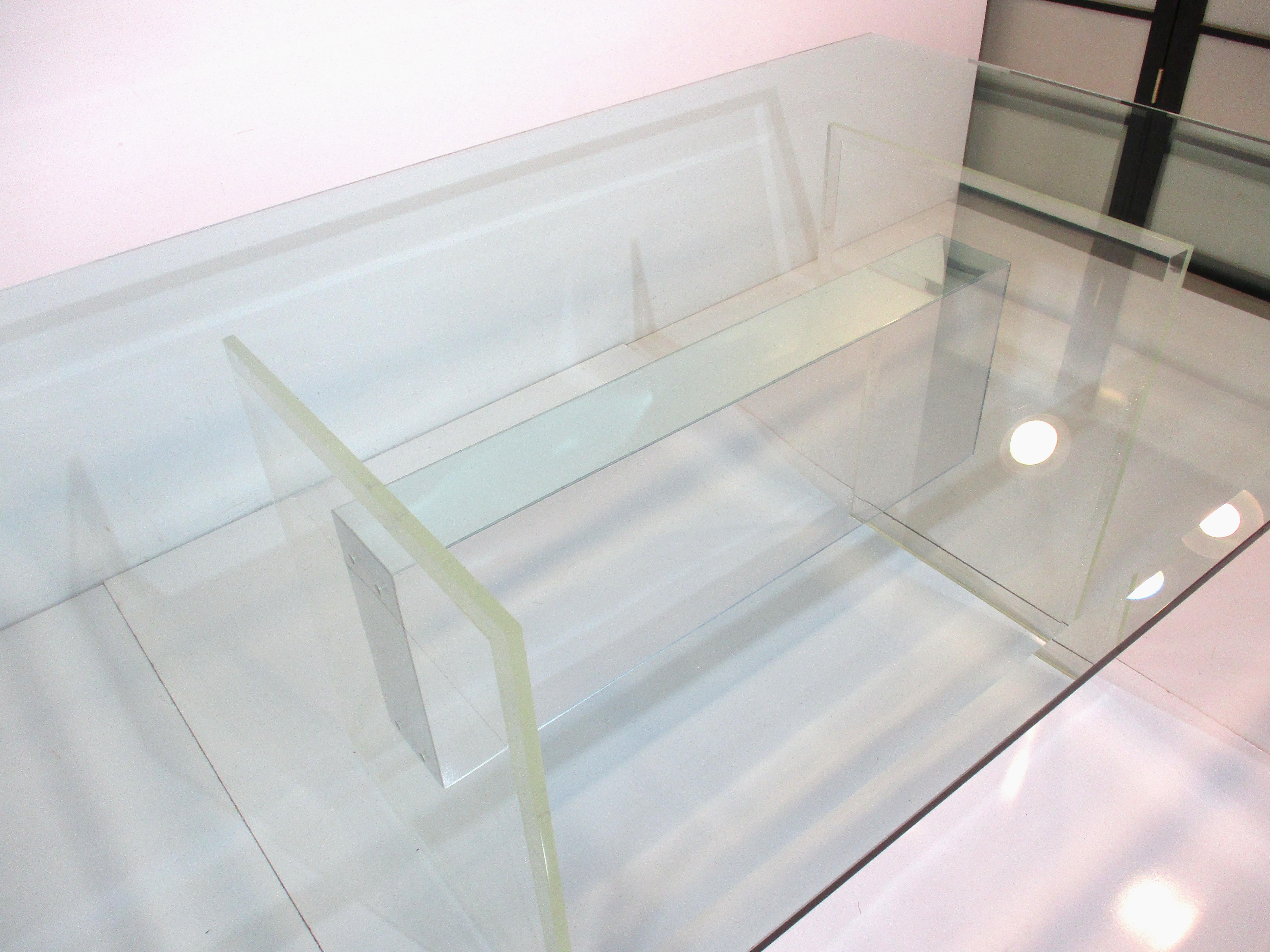 Charles Hollis Jones Lucite / Glass Dining Table For Sale at 1stDibs