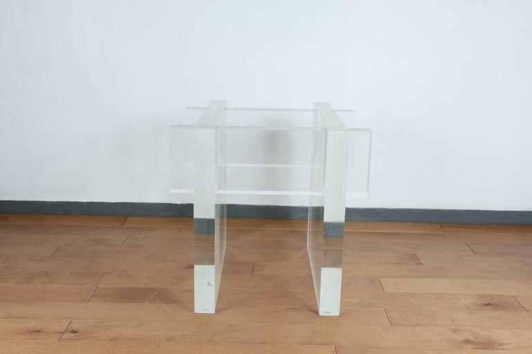 Charles Hollis Jones Thick Lucite and Glass Center Table For Sale at ...