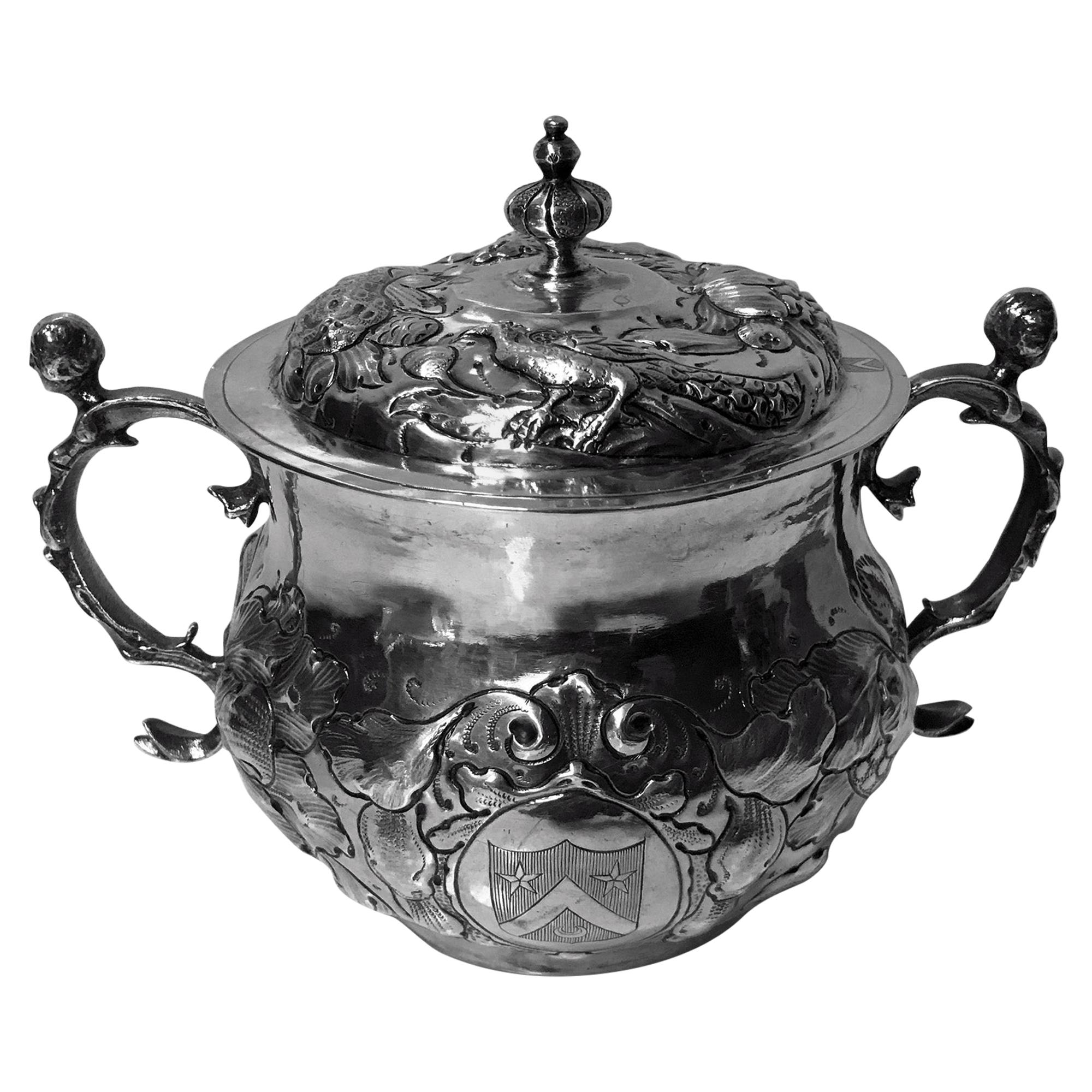 Charles II Silver Caudle Cup with Cover London, 1663 at 1stDibs