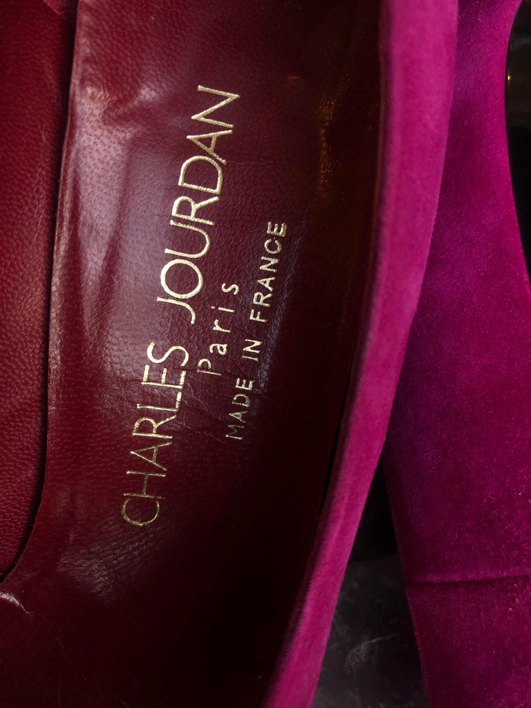 Charles Jourdan Magenta Suede Pumps at 1stDibs | 4 1/2-inch pump by ...