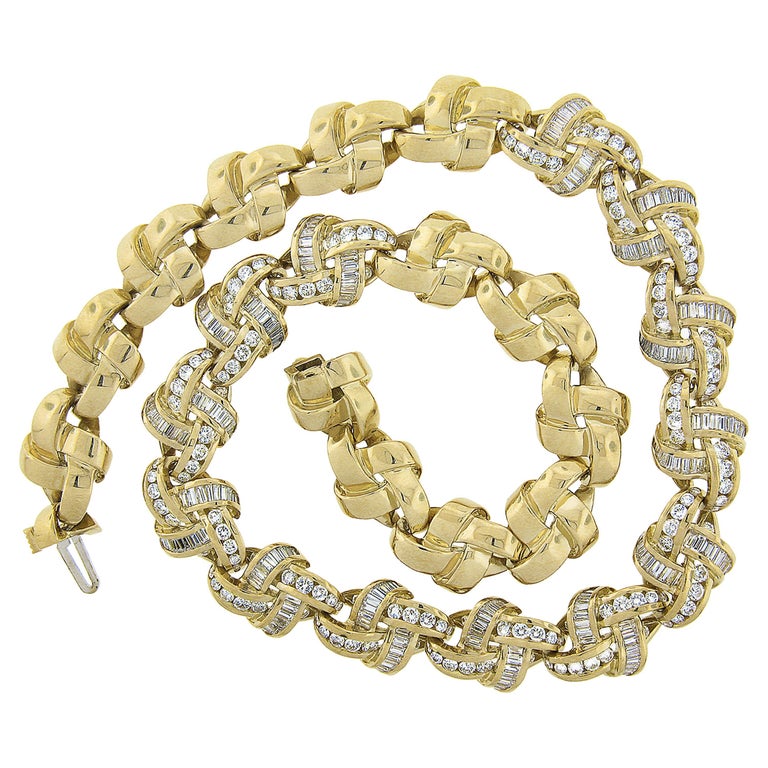 Charles Krypell 18k Gold 10ctw Diamond Interlocking Knot Link Statement ...