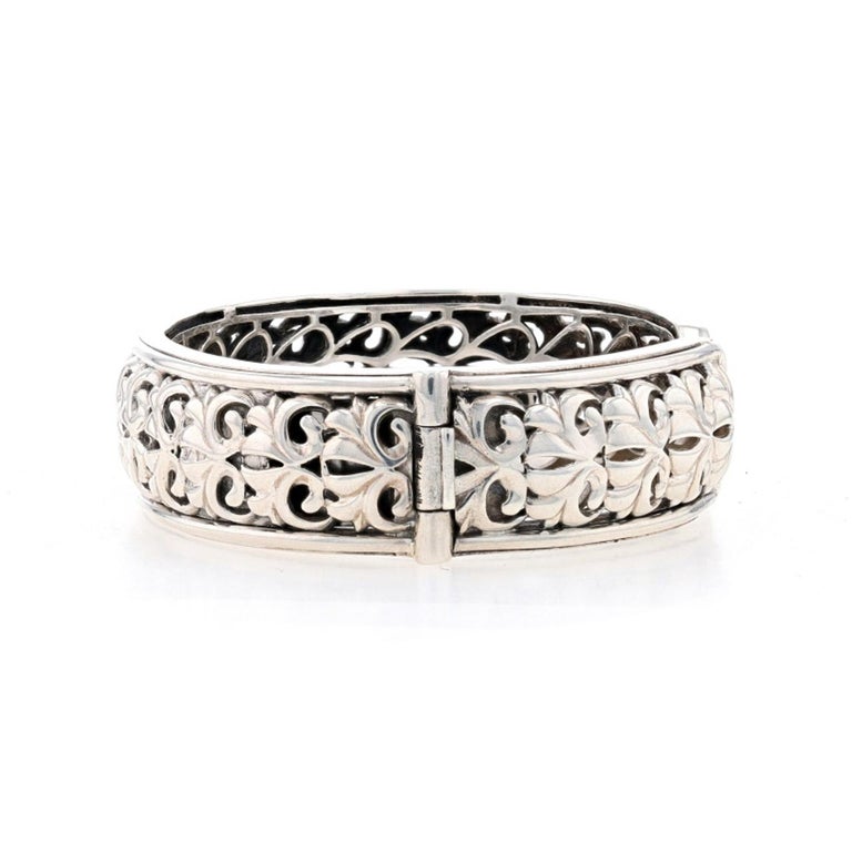 Charles Krypell Ivy Fleur De Lis Cuff Bracelet 6 1/4" Sterling Silver ...