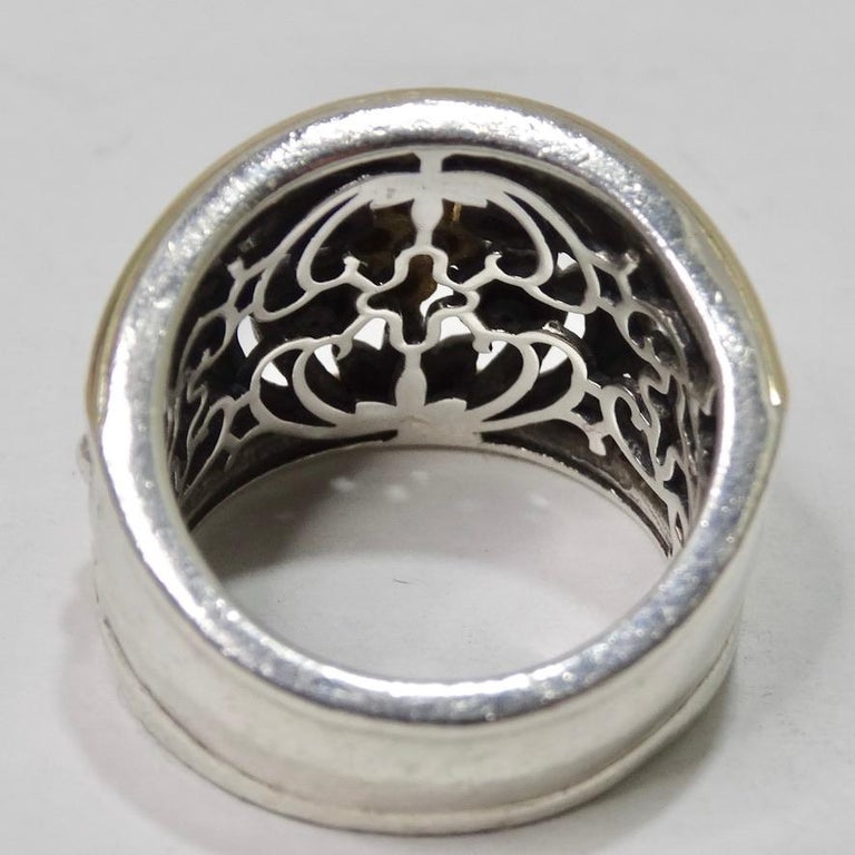 Charles Krypell Sterling Silver and 18K Gold Ivy Dome Ring For Sale at ...