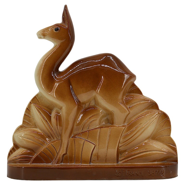 Charles Lemanceau French Art Deco Big Lama Statue, 1930s For Sale at ...