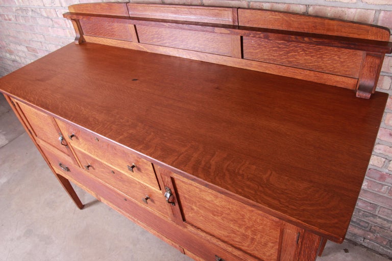 Charles Limbert Mission Oak Arts and Crafts Sideboard Credenza, circa ...