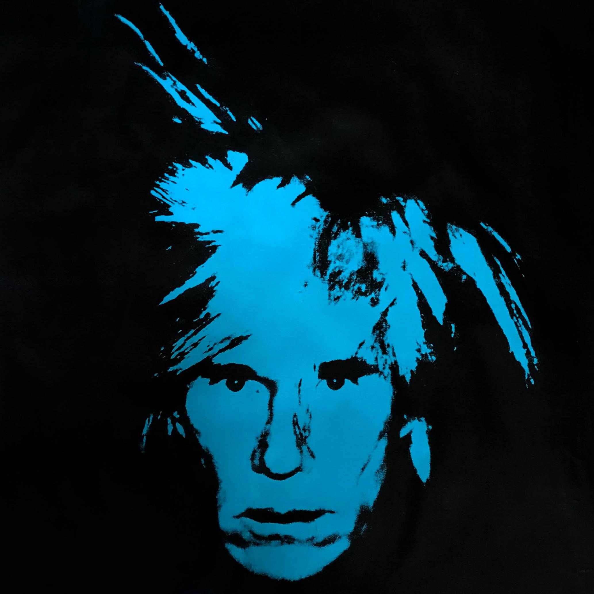 Charles Lutz - Denied Warhol Flowers, (Pink, Blue, and White) Silkscreen Painting by Charles ...