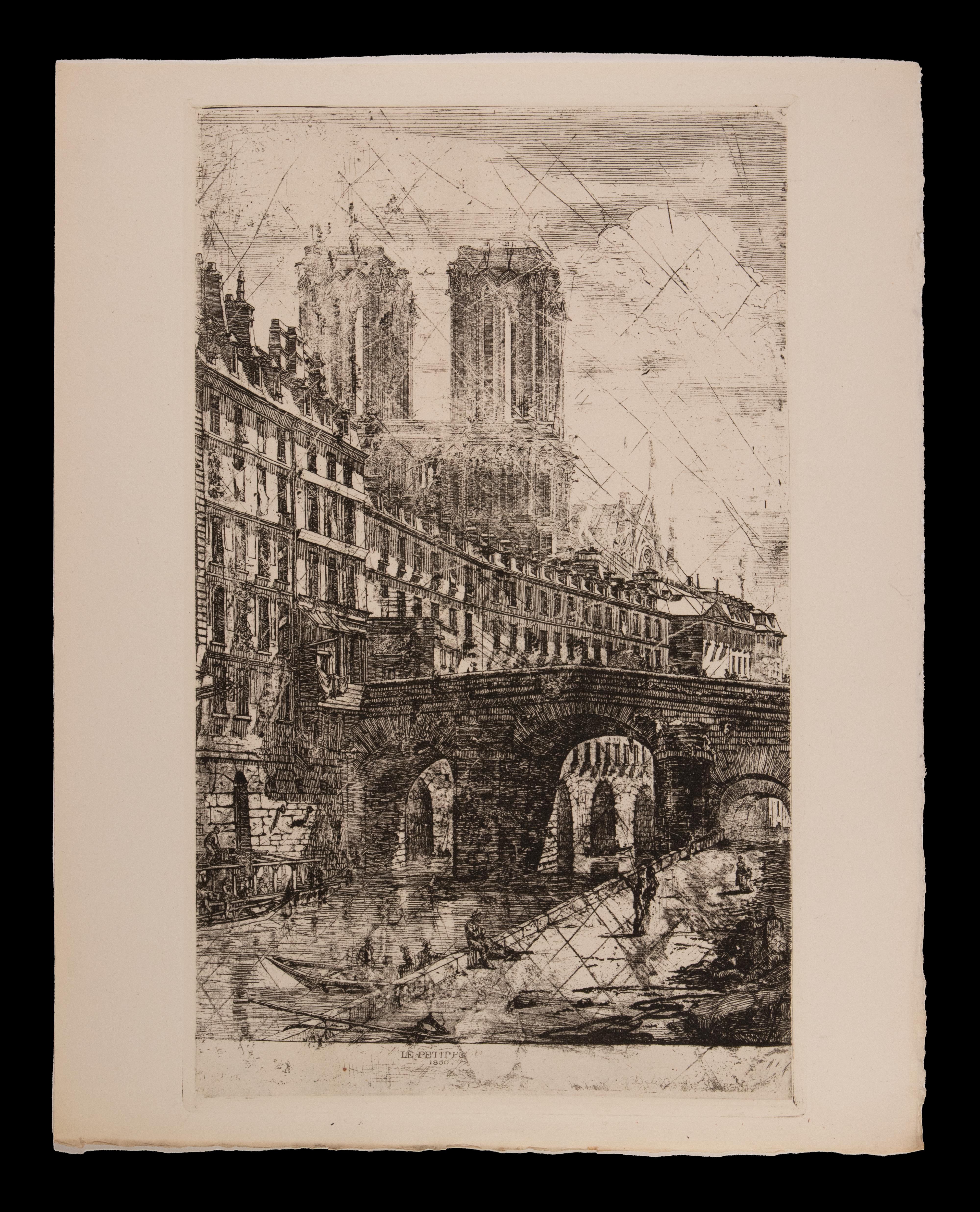 Charles Meryon - The Little Bridge - Original Etching by Charles Meryon ...