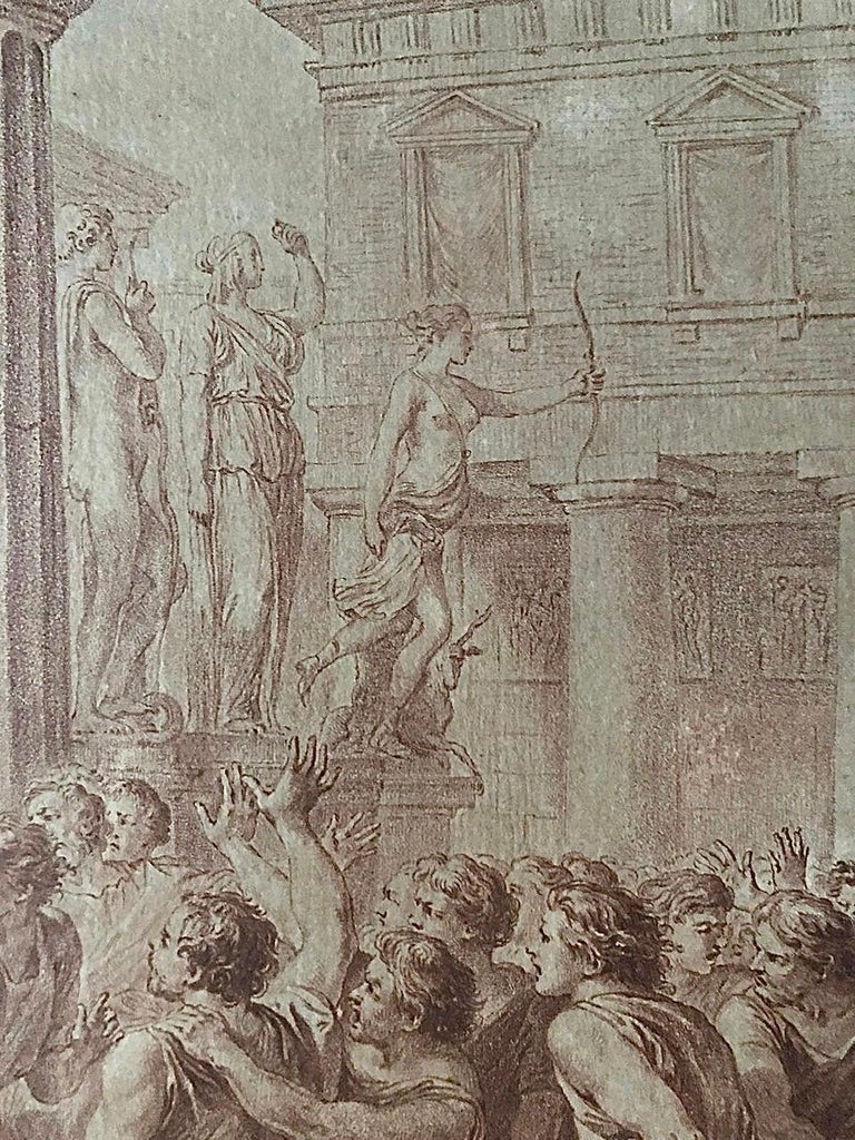 Charles Nicolas Cochin «Lycurgus Wounded in a Sedition» Engraved 18th ...