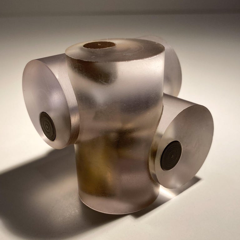 Charles O. Perry Sculptural Puzzle in Plexiglass and Brass at 1stDibs
