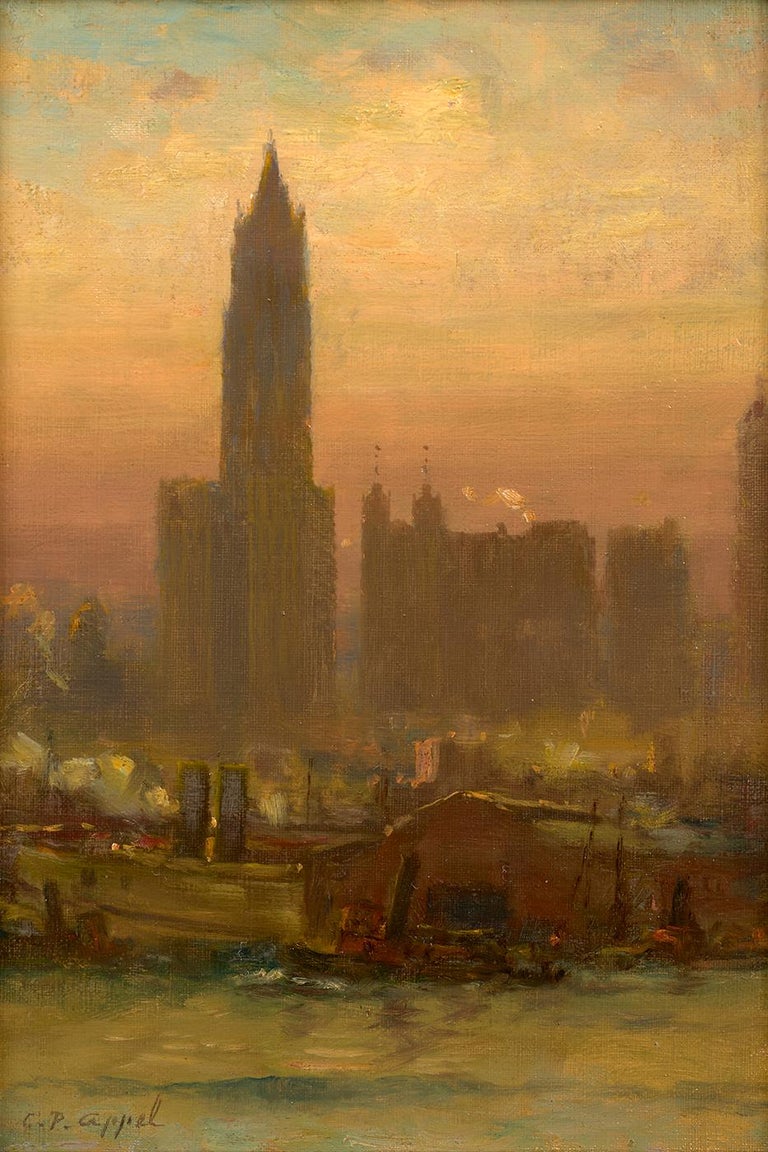Charles P. Appel - View of New York from the River For Sale at 1stDibs