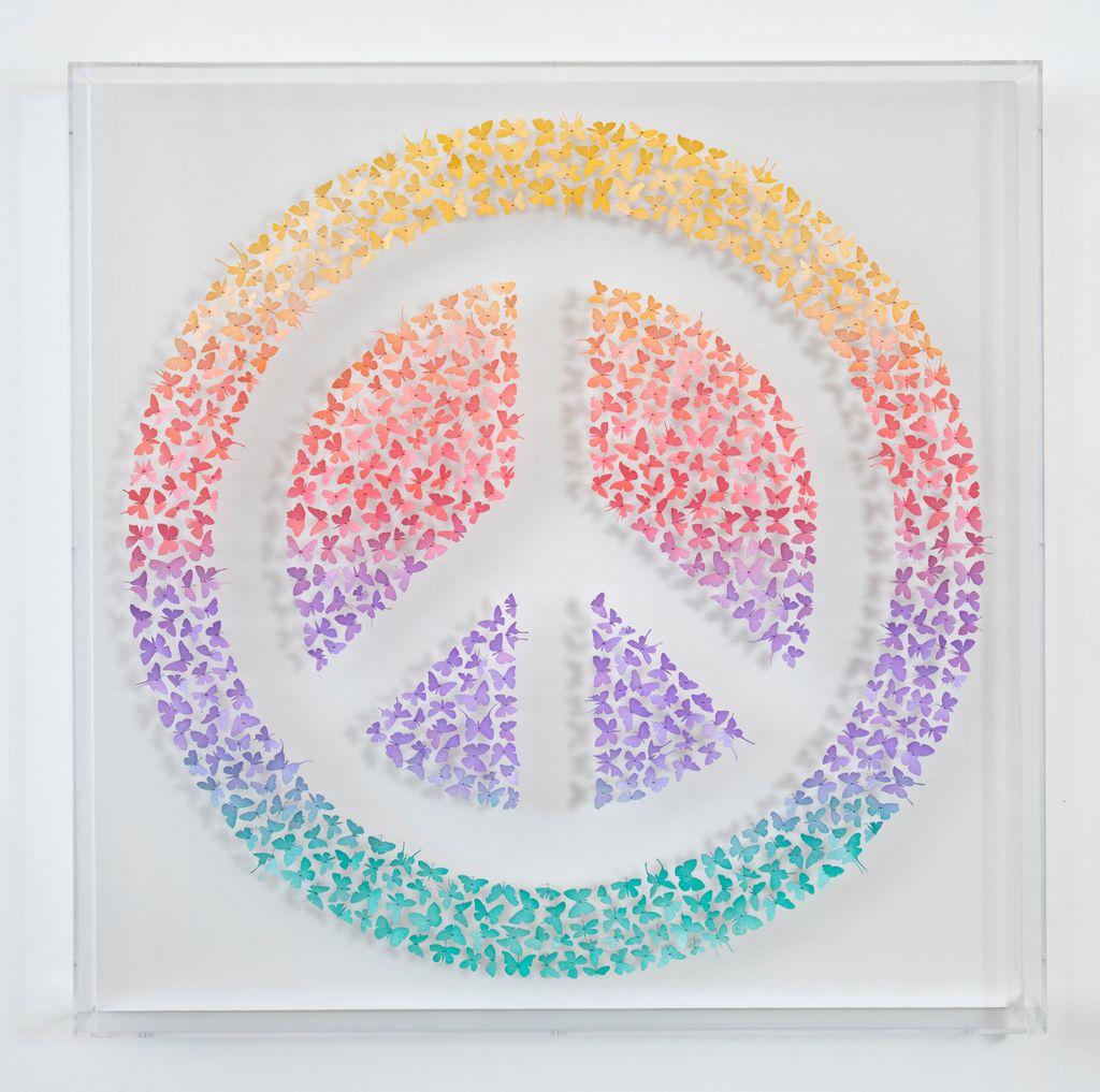 Glitter Rainbow Peace Sign