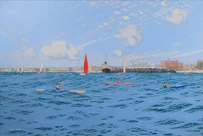 Charles Pears - Brighton and Hove, 20th Century Art-Deco Signed Oil For ...