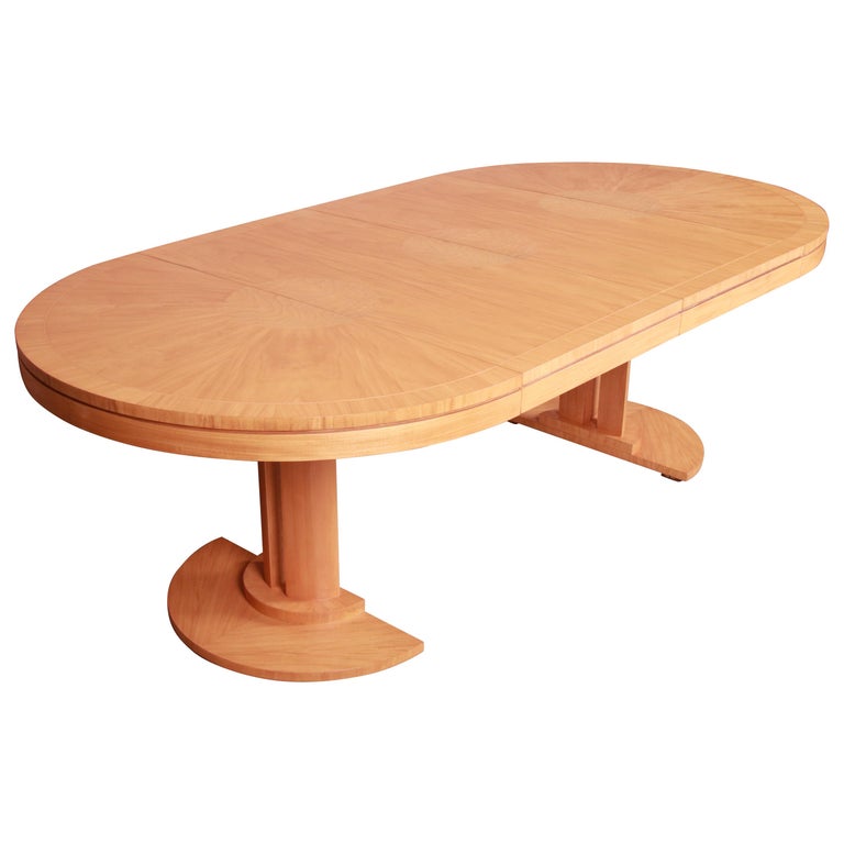 Charles Pfister for Baker Primavera Pedestal Extension Dining Table ...