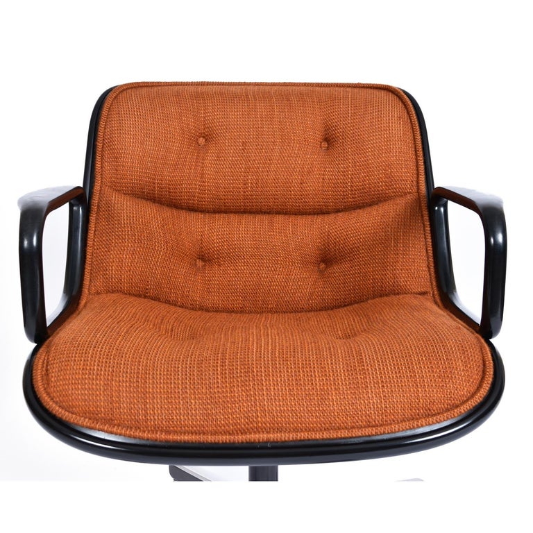 Charles Pollack for Knoll Orange Tweed Executive Chair w/ Height ...