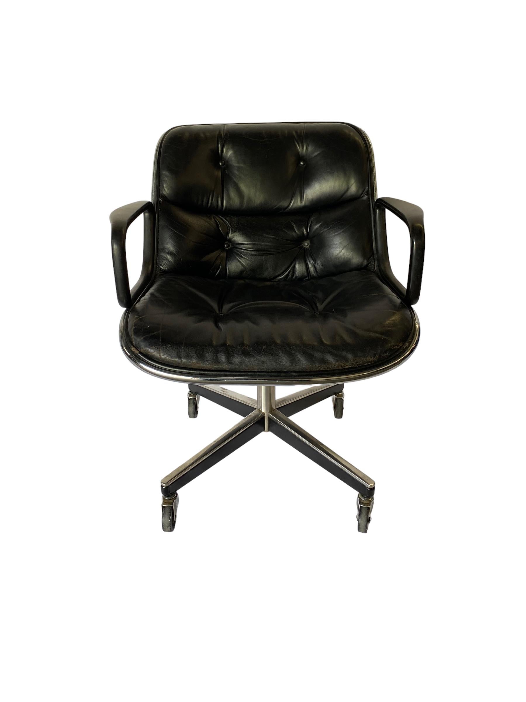 Charles Pollock Executive Chair in Black Leather For Sale at 1stDibs ...