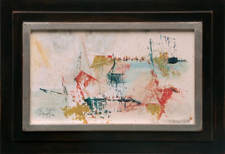 Charles Ragland Bunnell - 1950s Framed Abstract Oil Painting, White ...