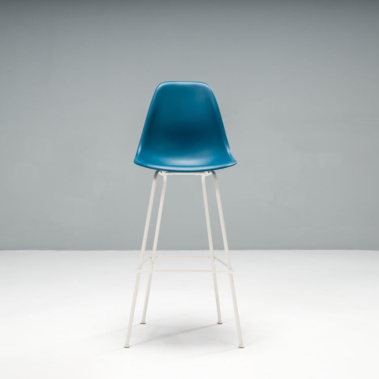 Charles and Ray Eames for Herman Miller Blue Moulded Plastic Stools ...