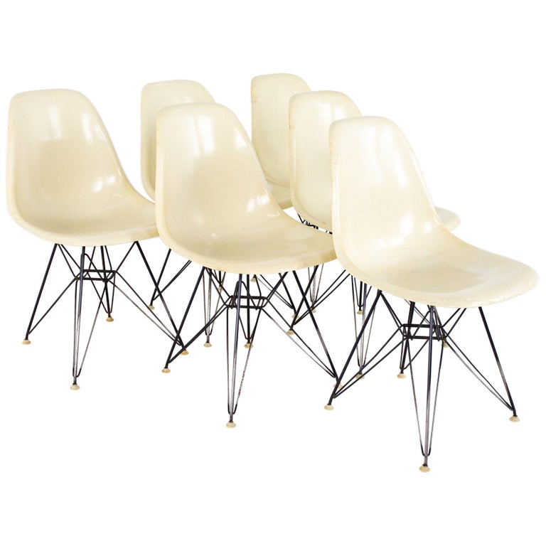 Charles, Ray Eames Herman Miller MCM White Fiberglass Eiffel Base ...