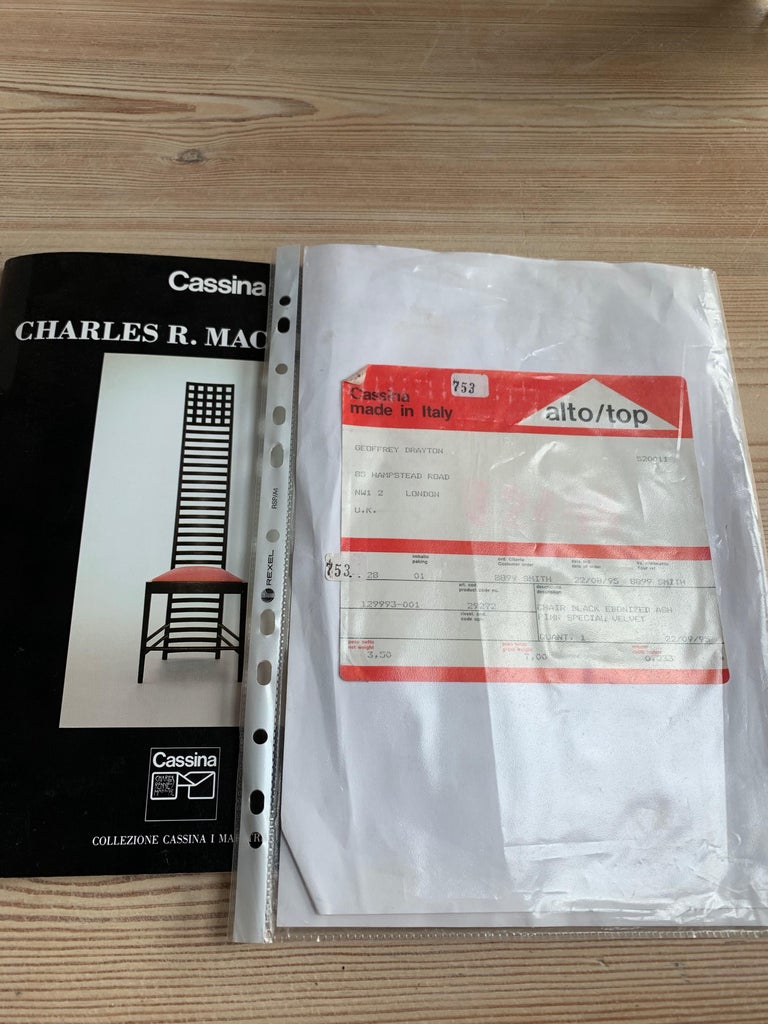 Charles Renee Mackintosh Hill House 1 Chair by Cassina, 1995 at 1stDibs