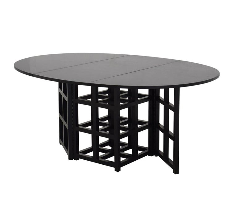 Charles Rennie Mackintosh Ebonized Ash Folding Oval Table DS1, 1970s at ...