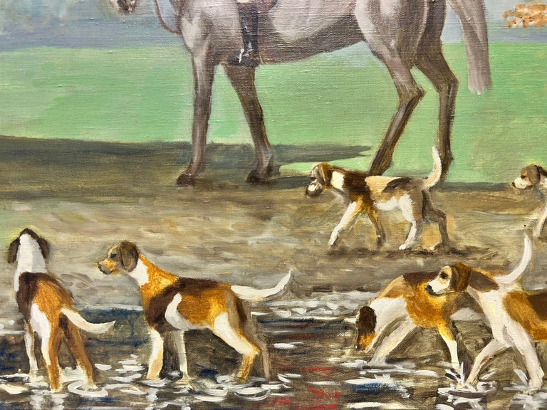 Charles Rodger - Huge British Hunting Scene Oil Painting Red Coat ...